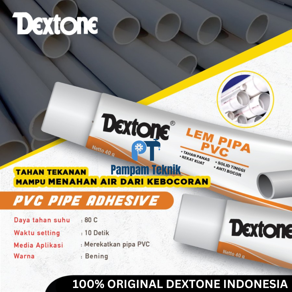 Jual LEM PIPA PVC DEXTONE 40gr | LEM PRALON TUBE DEXTON 40 Gram ...
