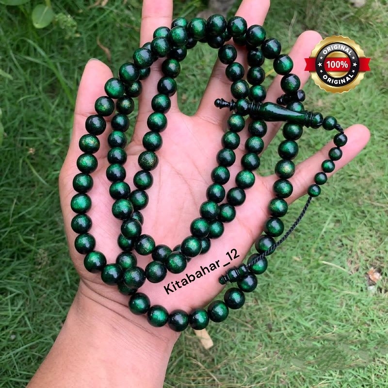Jual tasbih yuser akar Bahar tali arus hijau dim 10mm original 100% ...