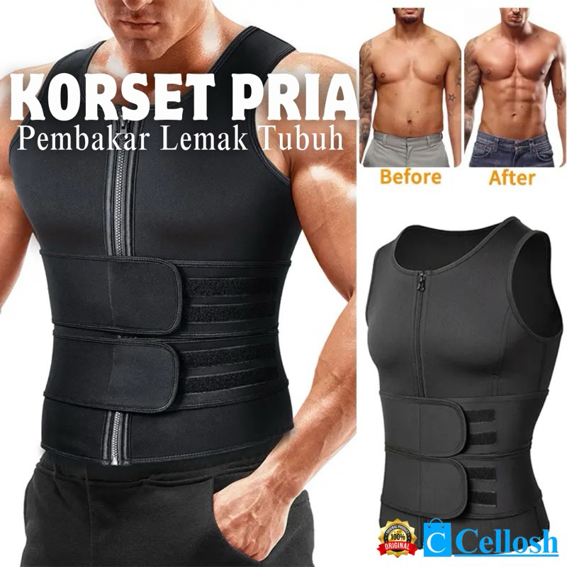 Jual Korset Pria Pembakar Lemak Perut Buncit Pria Pembentuk Badan Pria ...