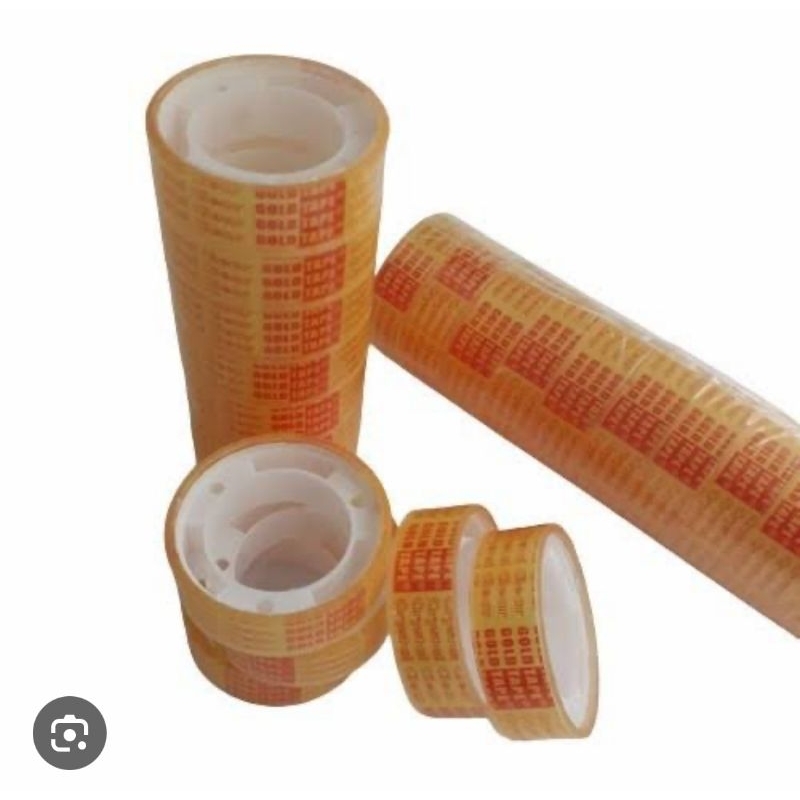 Jual Gold Tape Isolasi Kecil Bening/ Isolatip Bening Kecil | Selotip ...