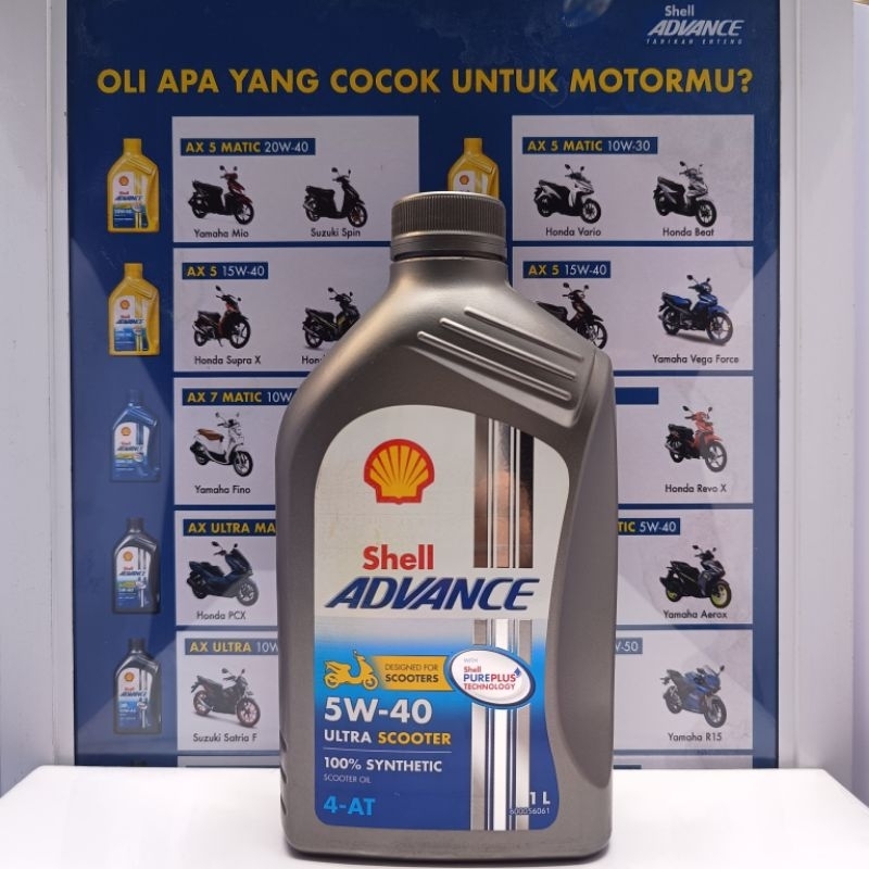 Jual Shell Advance ULTRA SCOOTER 1 Liter 5W-40 ORIGINAL SHELL | Shopee ...