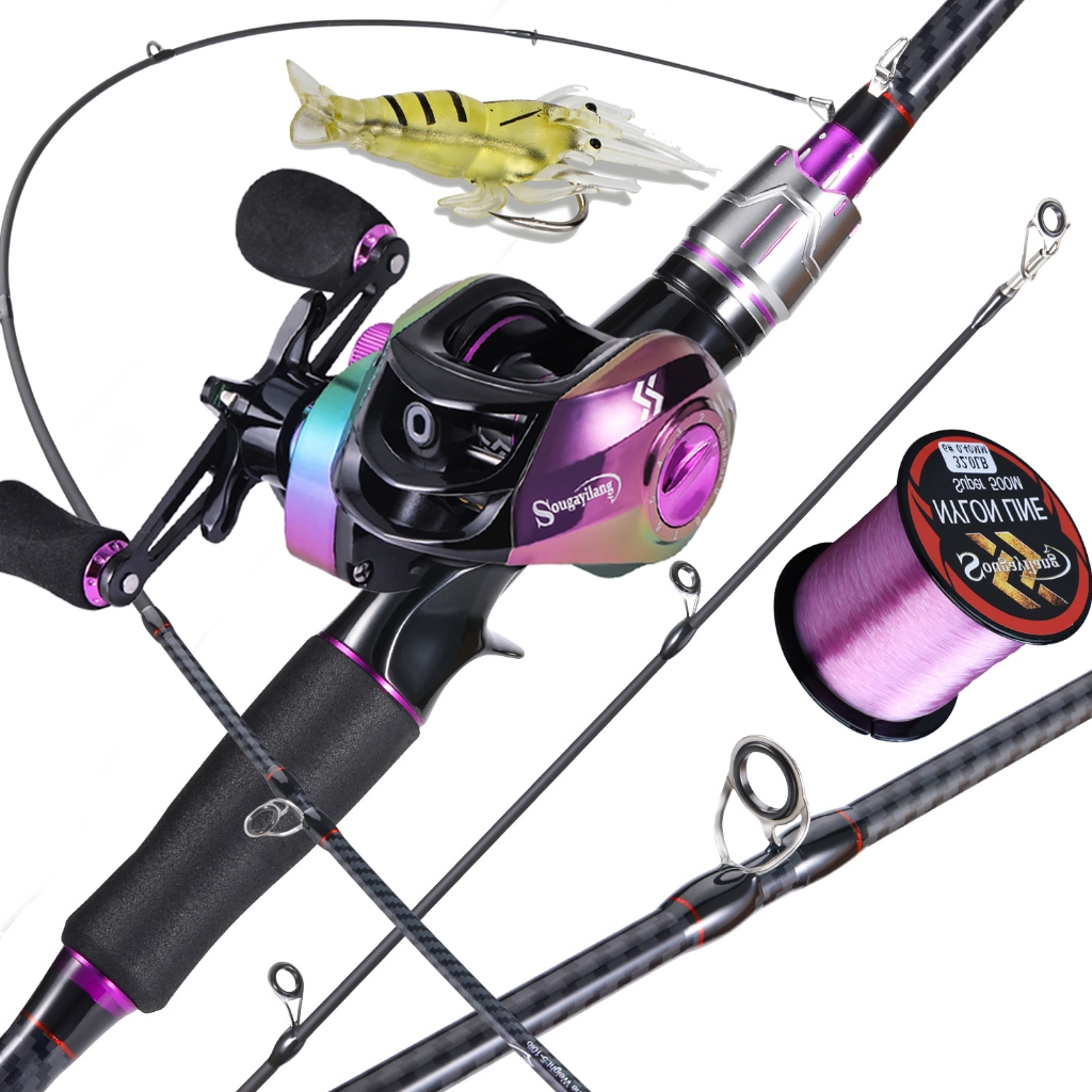 Jual Joran Pancing Set 1.8M 2.1M 2 Sections Fishing Rod With 7.2:1 Gear ...