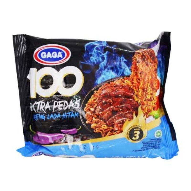 Jual Mie Gaga 100 mie goreng extra pedas Lada Hitam Level 3 | Shopee ...
