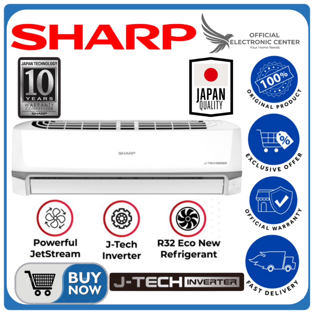 Jual SHARP AC INVERTER 1 PK AH-X10ZY X10BEY X10 POWERFUL JETSTREAM COOLING AC 1PK LOW WATT ...