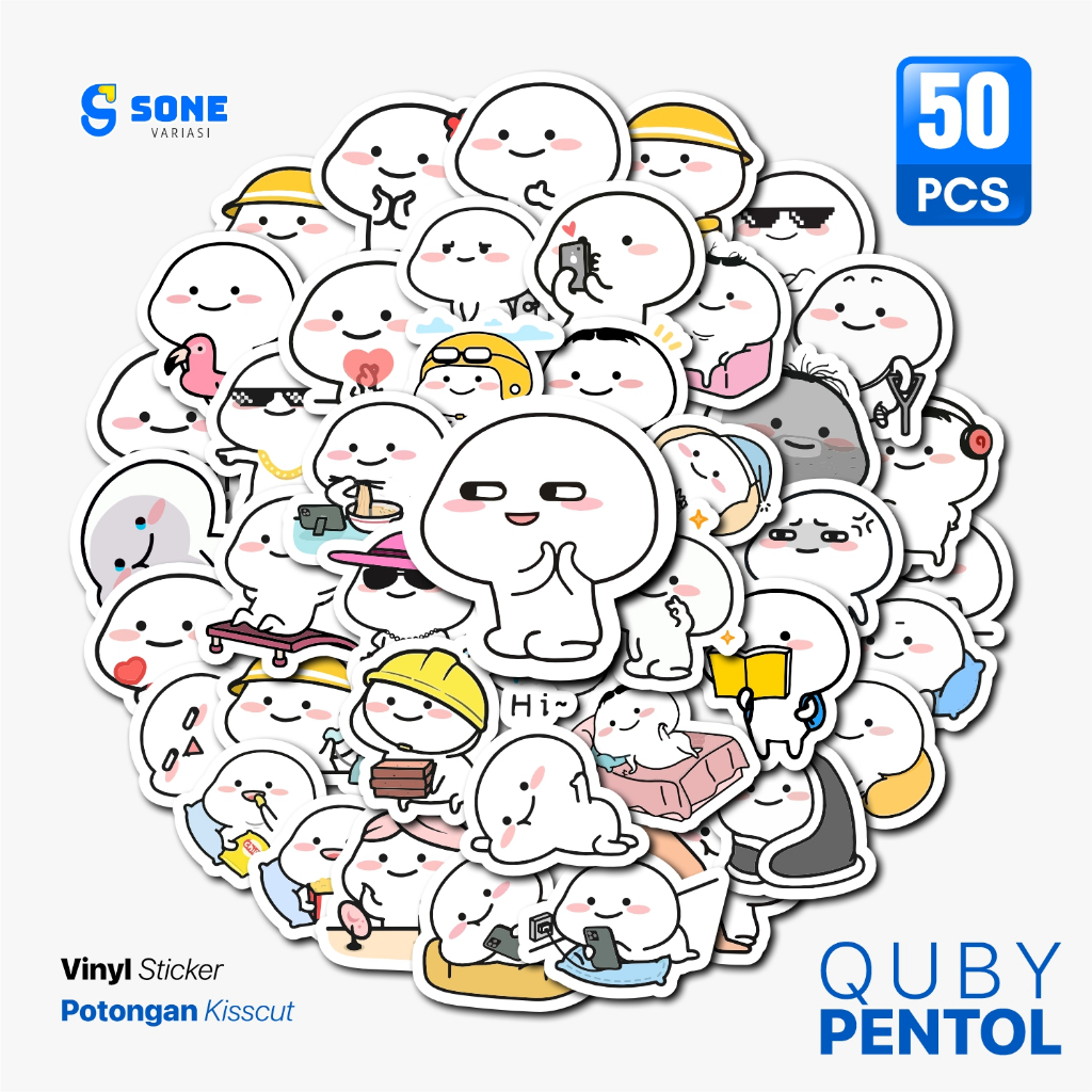 Jual Sticker Pack PENTOL QUBY Aesthetic Vinyl Waterproof Dekorasi ...