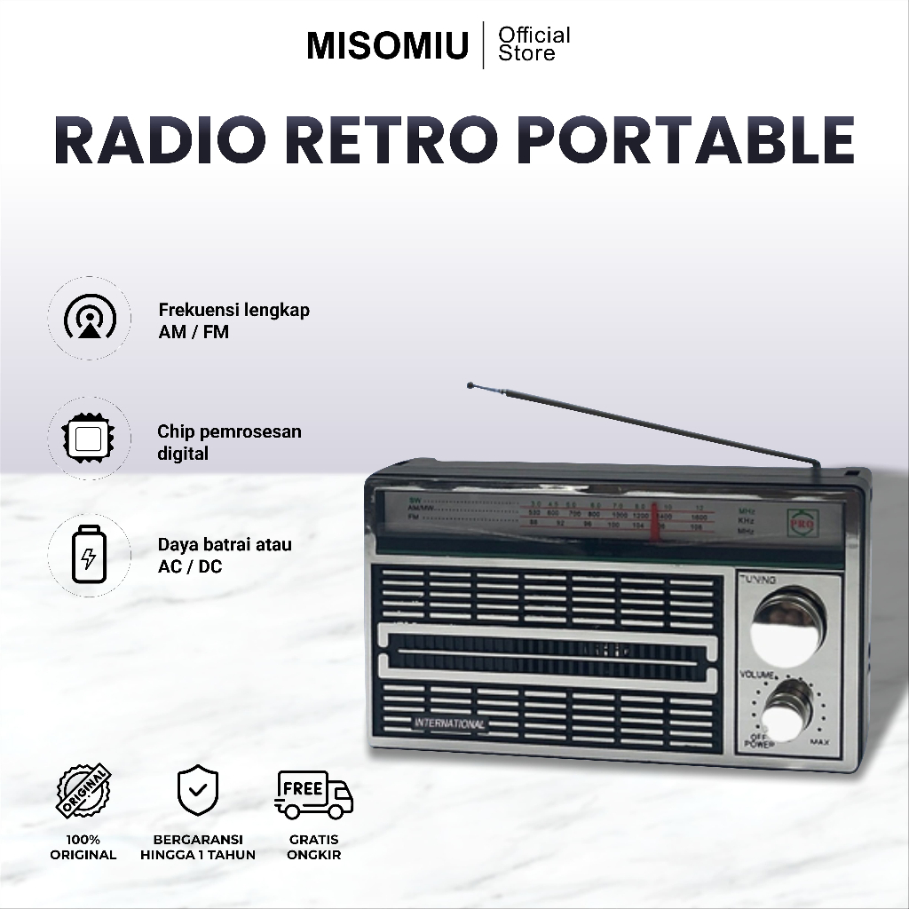 Jual Radio Klasik Portable Internasional F-4250 AC/DC Jadul 3 Band FM ...