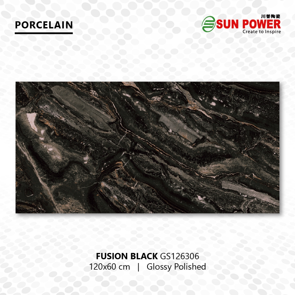 Jual Granit Lantai Glossy Polished - Fusion Black 120x60 | Sun Power ...