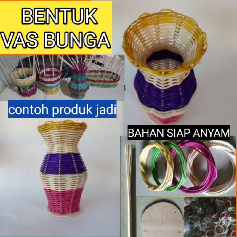Jual BAHAN ANYAM ROTAN BENTUK VAS BUNGA | Shopee Indonesia