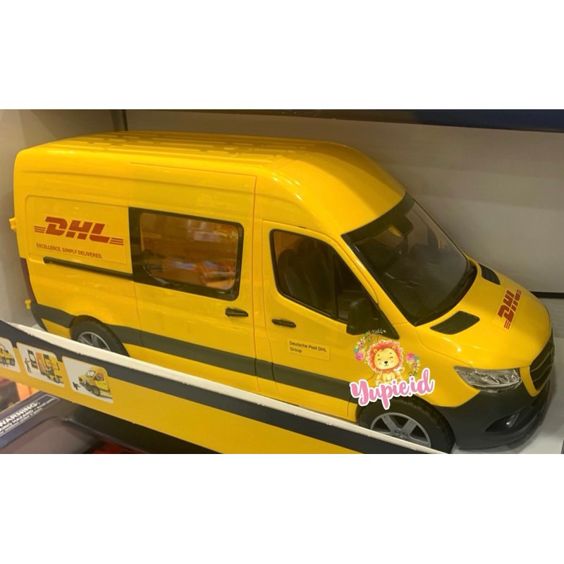 Jual bruder 2671 DHL Mercedes benz model van cargo toy | Shopee Indonesia