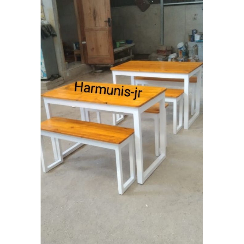 Jual Meja makan meja Cafe meja kantin meja restoran kayu jati Belanda 2kuri | Shopee Indonesia
