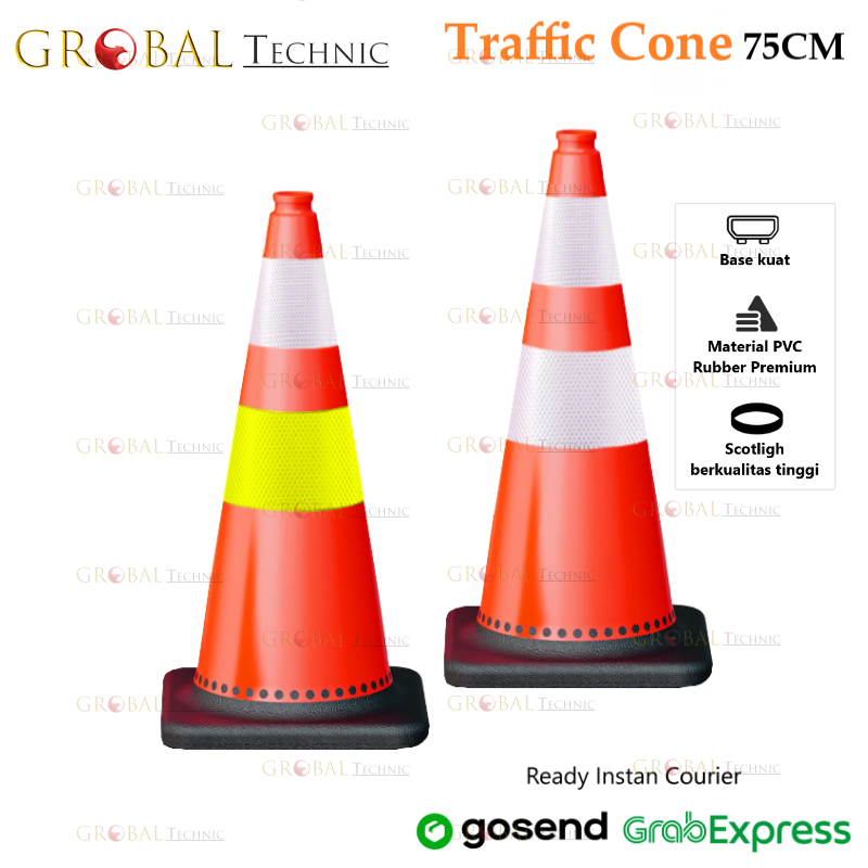 Jual Safety Traffic Cone 75CM / Kerucut Lalu Lintas Karet Rubber Base Hitam | Shopee Indonesia