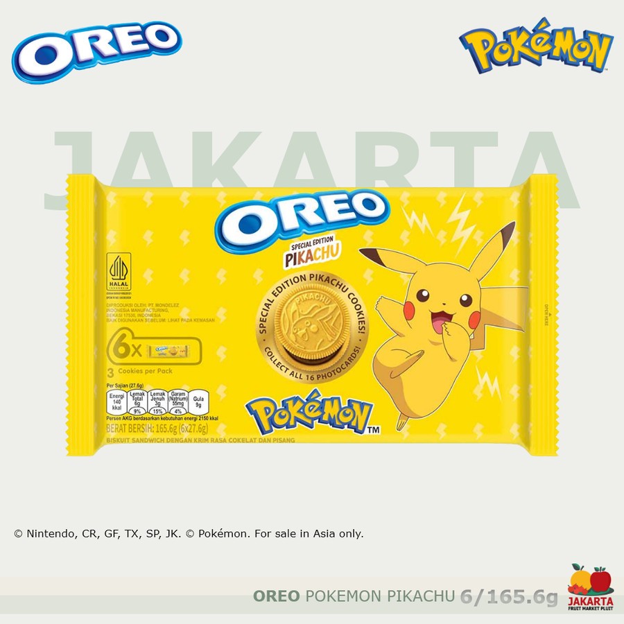 Jual OREO SPECIAL EDITION POKEMON PIKACHU Snack rasa coklat pisang ...