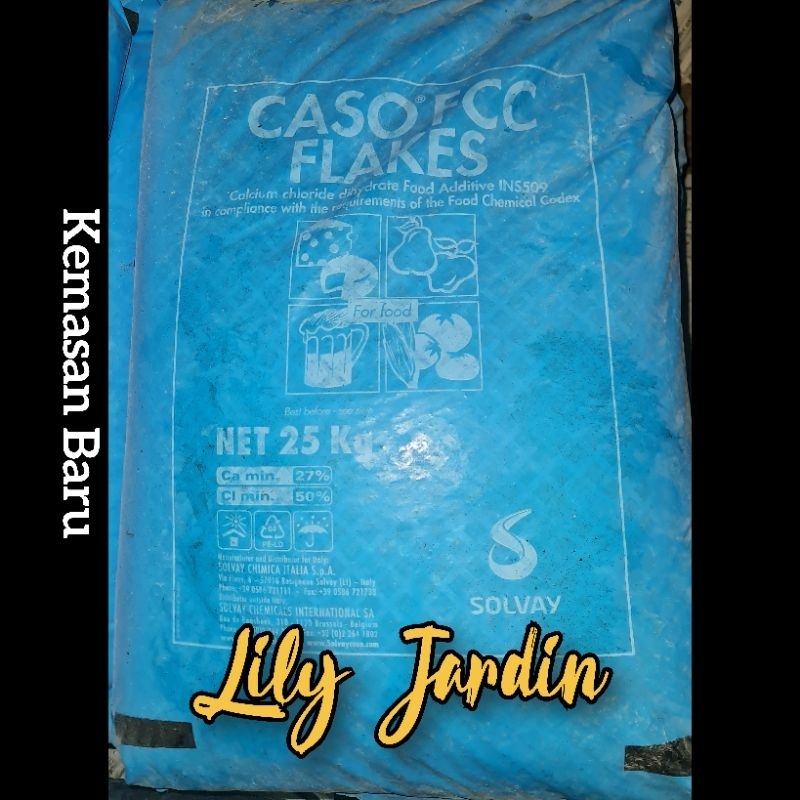 Jual CaCL2 Calcium Chloride Dihydrate Food Additive CASO FCC FLAKE - 1 ...