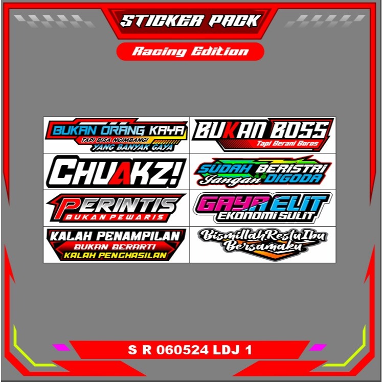 Jual Stiker Sticker Setiker Setikker Racing Pack Helm Helmet Helem Gaya ...