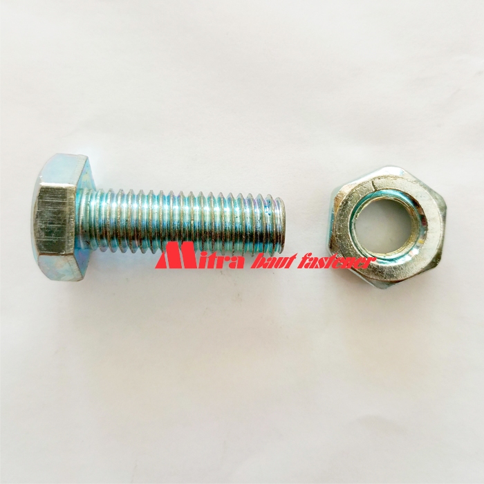 Jual BMP M18 x 100 Baut Mur Hexagon Galvanis Putih | Shopee Indonesia