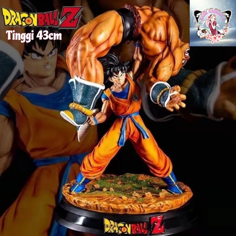 Jual Action Figure Statue Dragon Ball Z Son Goku x Nappa pvc Gk Collection Besar 43cm | Shopee ...