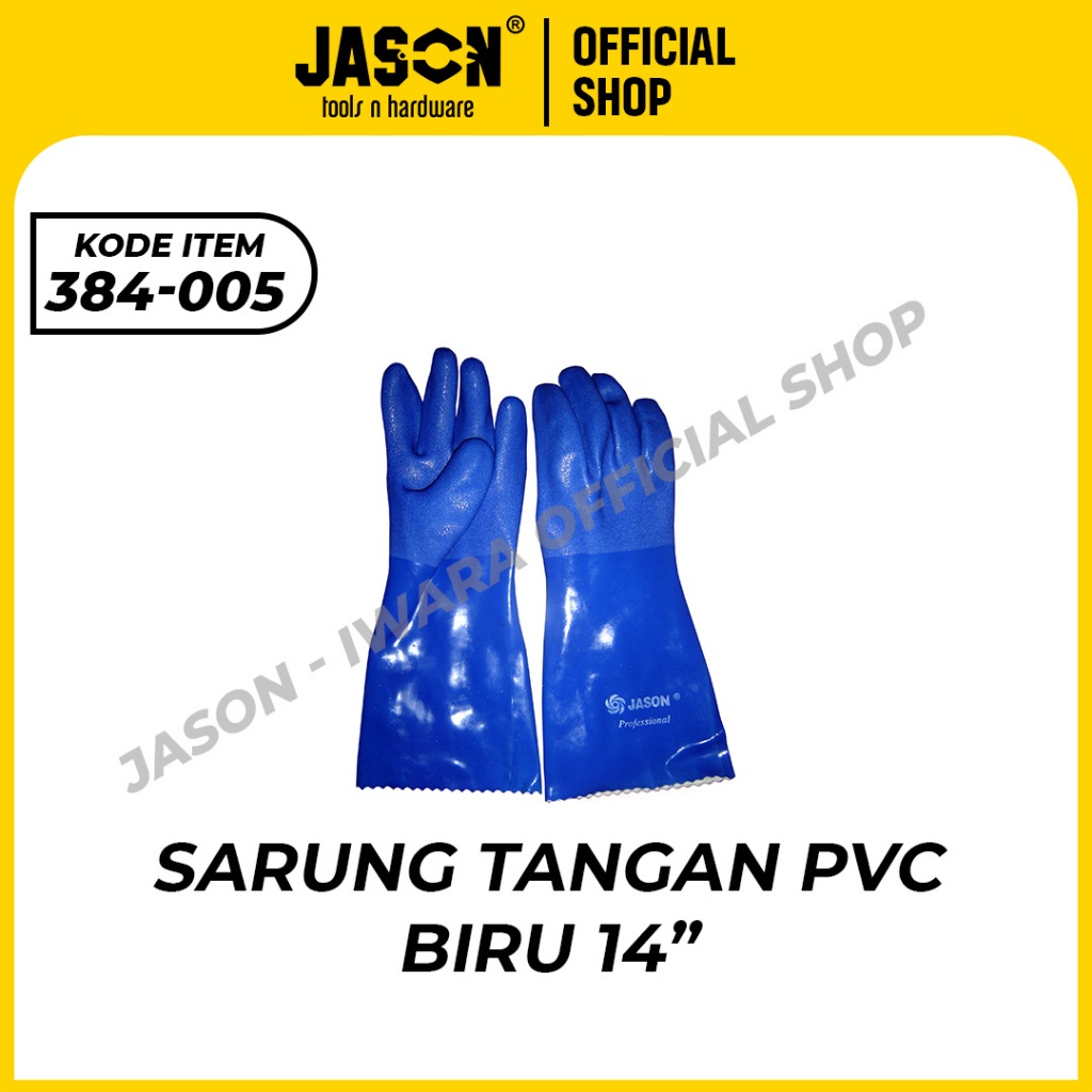 Jual JASON - SARUNG TANGAN PVC 14"/ SARUNG TANGAN KARET | 384-005 | Shopee Indonesia