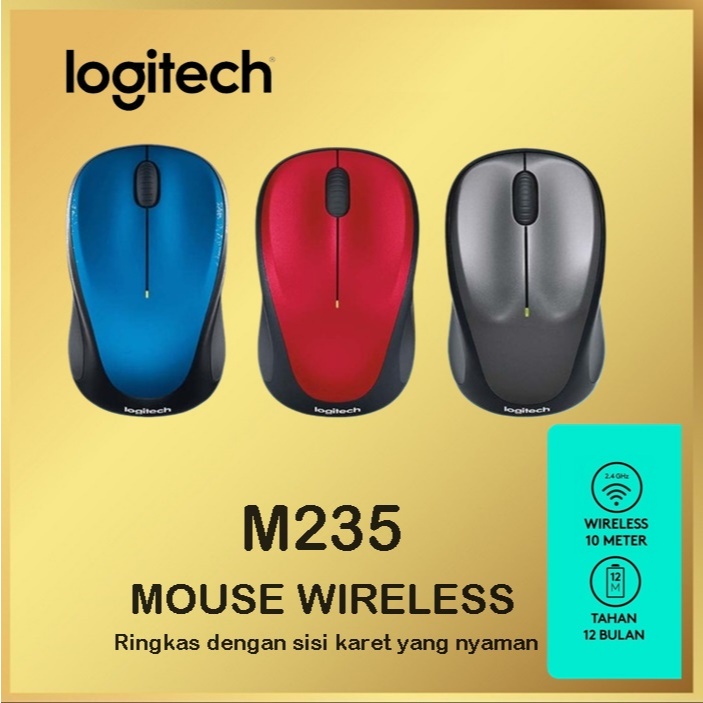 Jual Logitech M235 Mouse Wireless Grip Karet Nyaman M 235 | Shopee ...