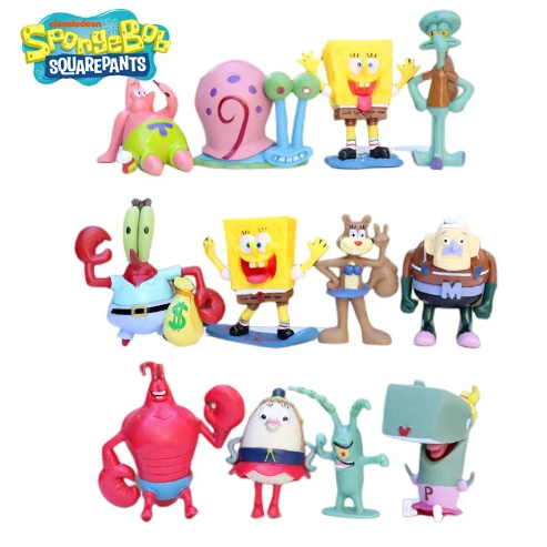Jual Spongebob Figure Set isi 12 Mainan Pajangan Miniatur Hiasan Kue ...