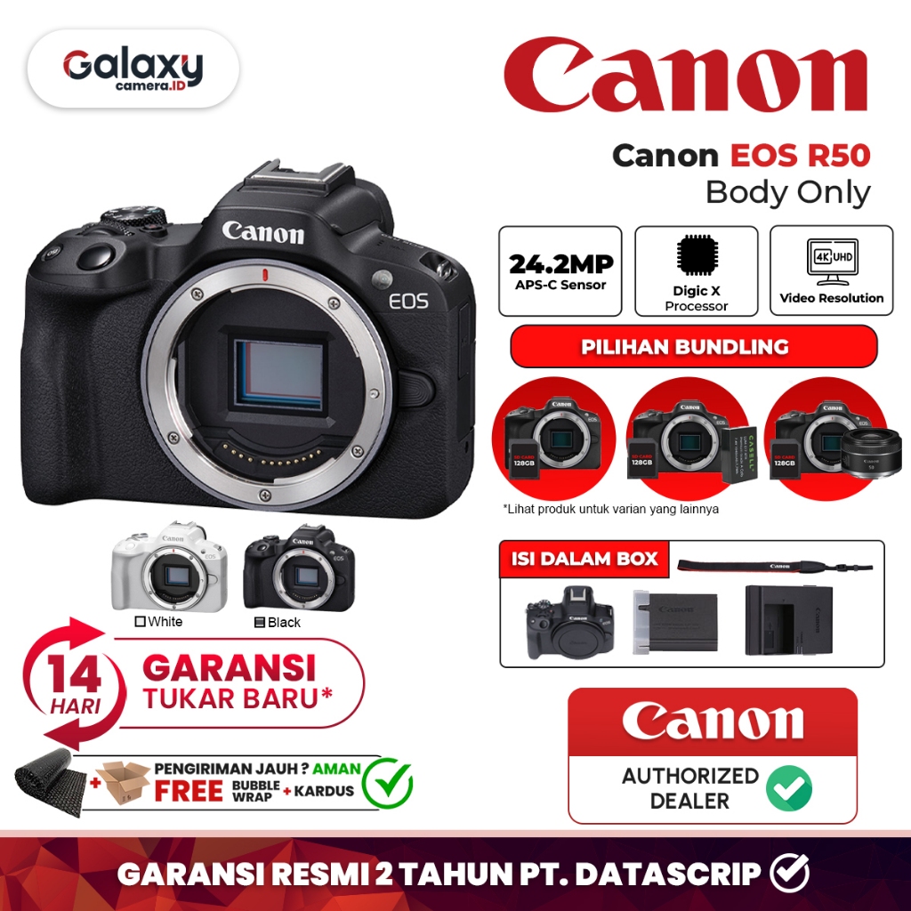Jual Canon EOS R50 Body Only Kamera Mirrorless Canon Garansi Resmi ...
