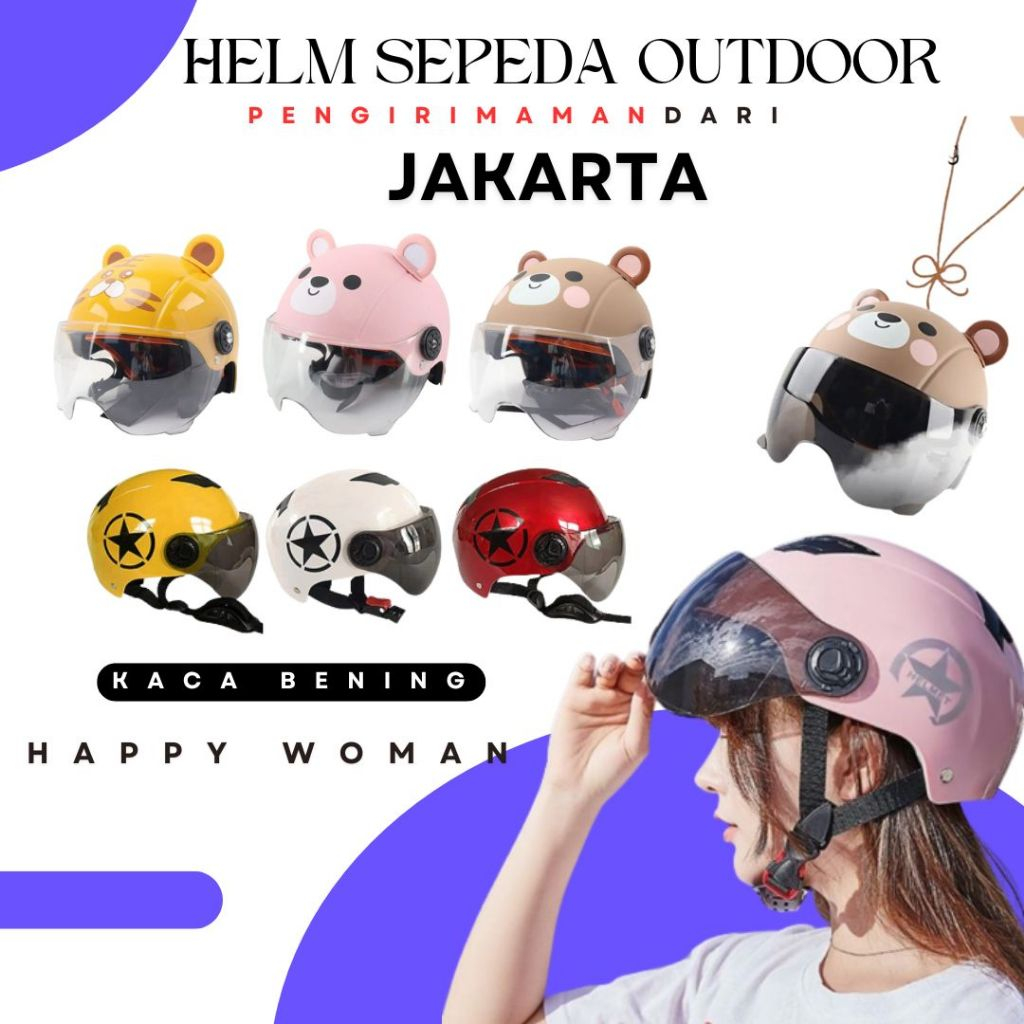 Jual Helm Sepeda Skuter Motor Elektrik Half Face Helm Sepeda / Helm ...
