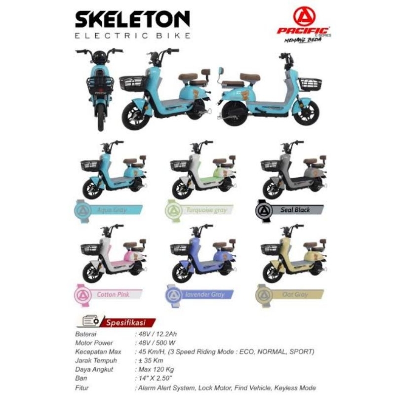 Jual Sepeda Listrik / Ebike Pacific Skeleton TEDDY/ Exotic Fastron ...