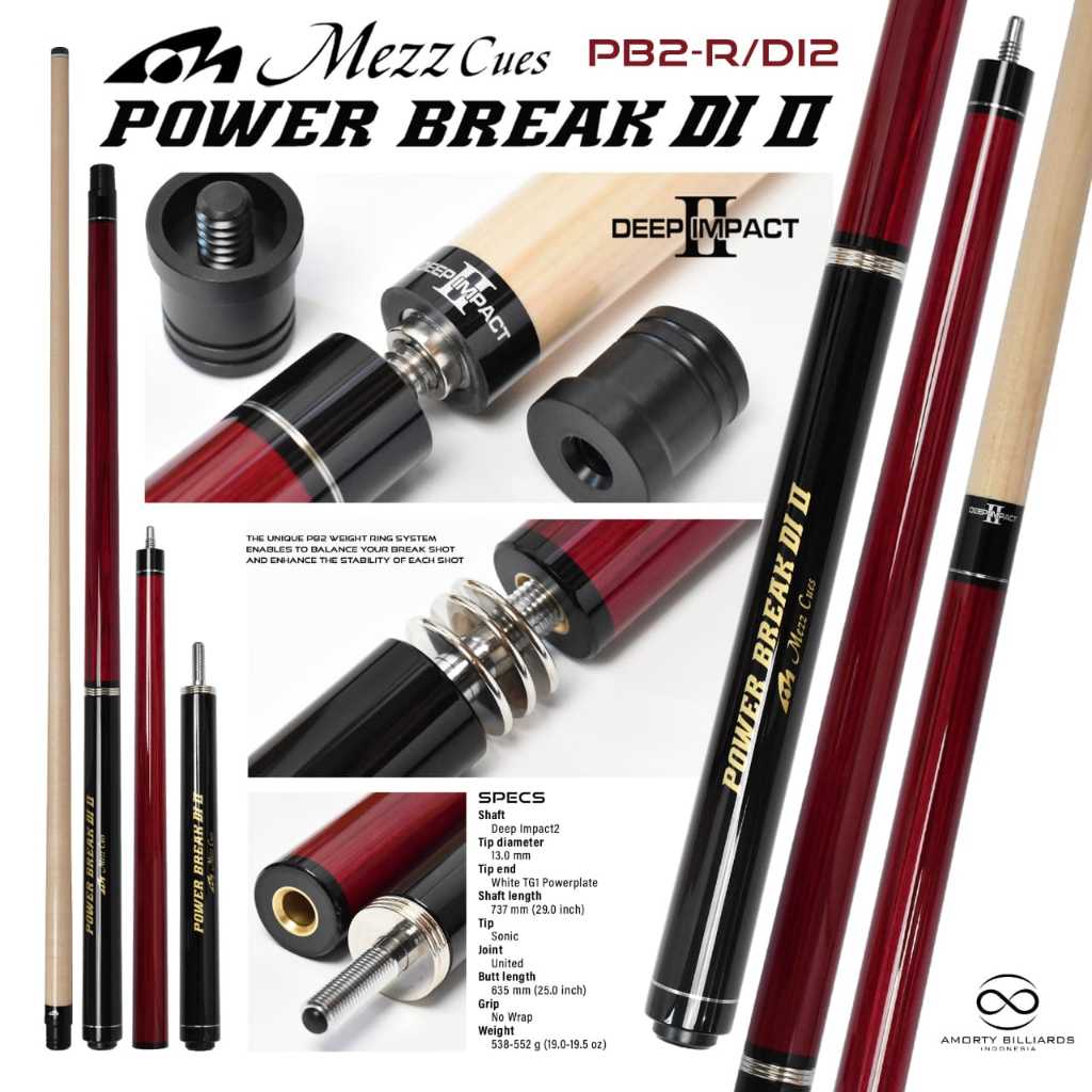 Jual Mezz Cue Power Break PB2-R / Stik Break Billiard | Shopee Indonesia