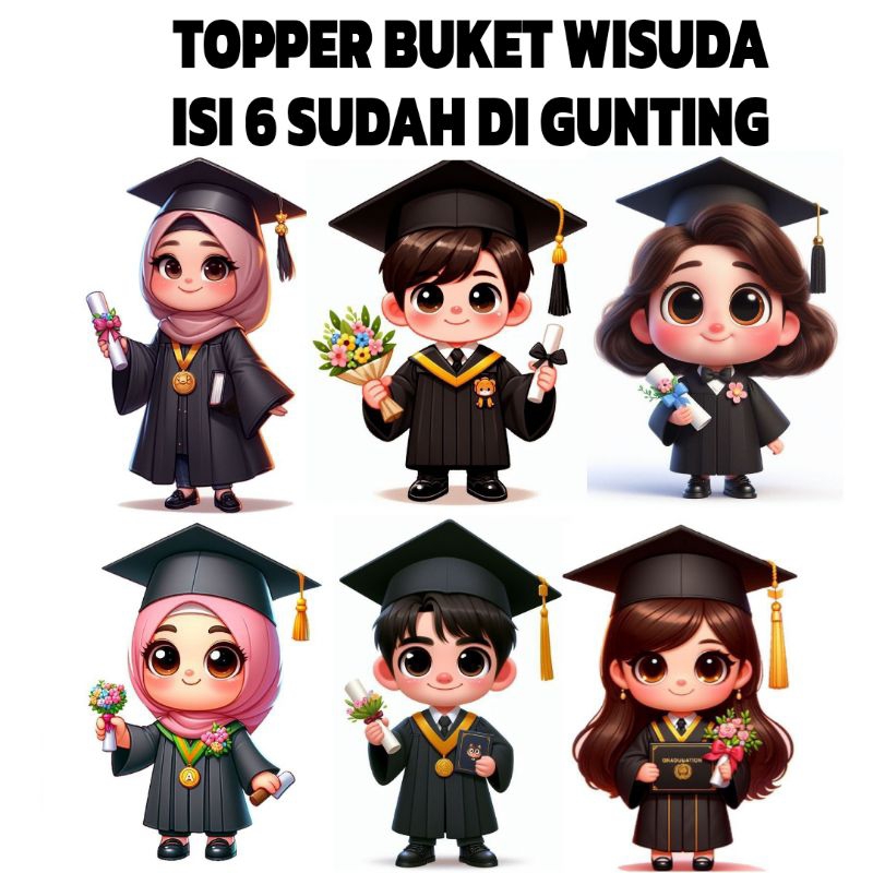 Jual Topper Buket Wisuda gemoy isi 6 | Shopee Indonesia