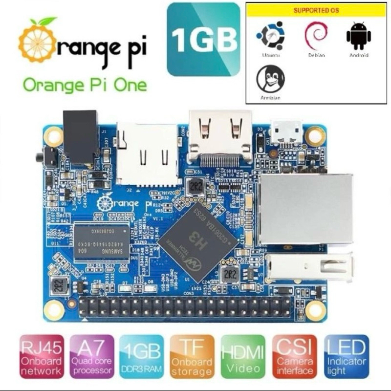 Jual Orange Pi One 1gb H3 Quad-core Cortex-A7 H.265/HEVC 4K Bonus SD Card | Shopee Indonesia