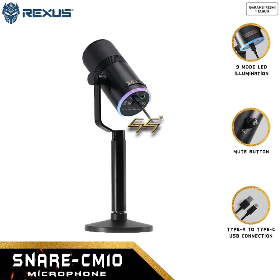 Jual REXUS SNARE CM10 USB Microphone Condenser Mic Streaming | Shopee ...