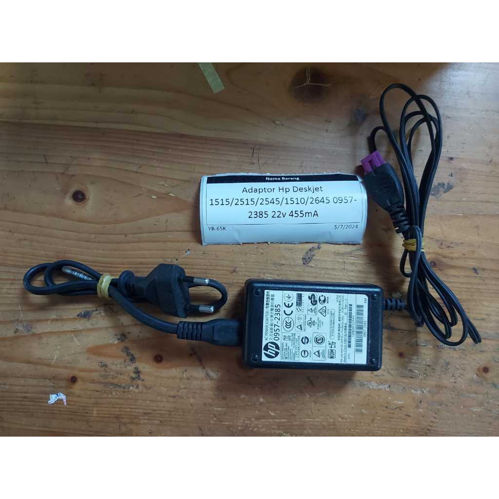 Jual Adaptor HP Deskjet 1515/2515/2545/1510/2645 0957-2385 22v 455mA ...