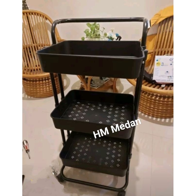 Jual A - rak troli besi 3 tingkat 3 tier rak trolly beroda 3 tingkat ...