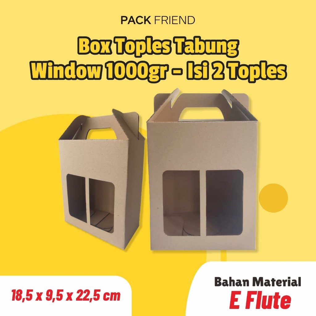 Jual Box Toples Tabung 1000ml isi 2/ Gable Box/ Box Jinjing 18,5x9,5x22 ...