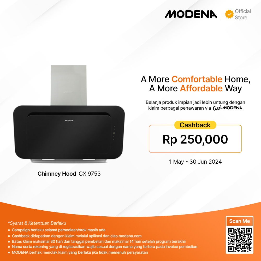 Jual MODENA Chimney Hood - CX 9753 | Shopee Indonesia