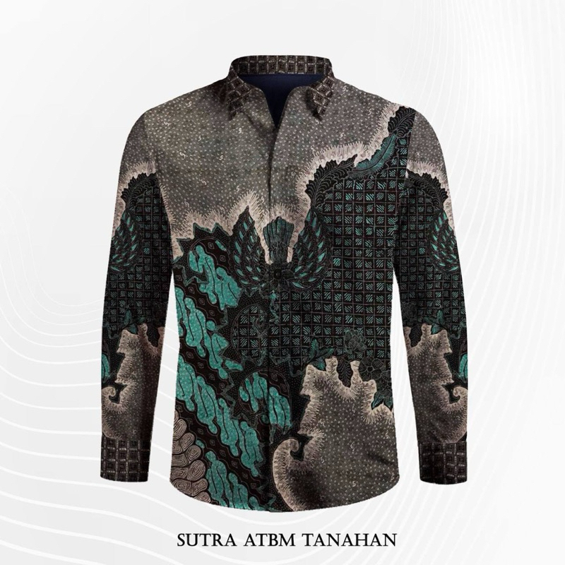 Jual bahan batik tulis sutra atbm premium tanahan pola kemeja_ST0009 ...