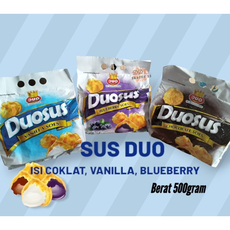 Jual KUE DUO SUS 500GR / SOES KERING ISI LUMER COKLAT VANILLA BLUEBERRY ...