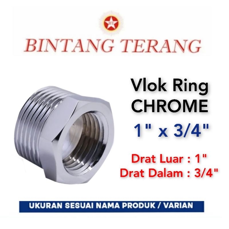 Jual Vlok Ring 1 x 3/4 Chrome / Verlop Ring / Bushing / Valve Ring ...