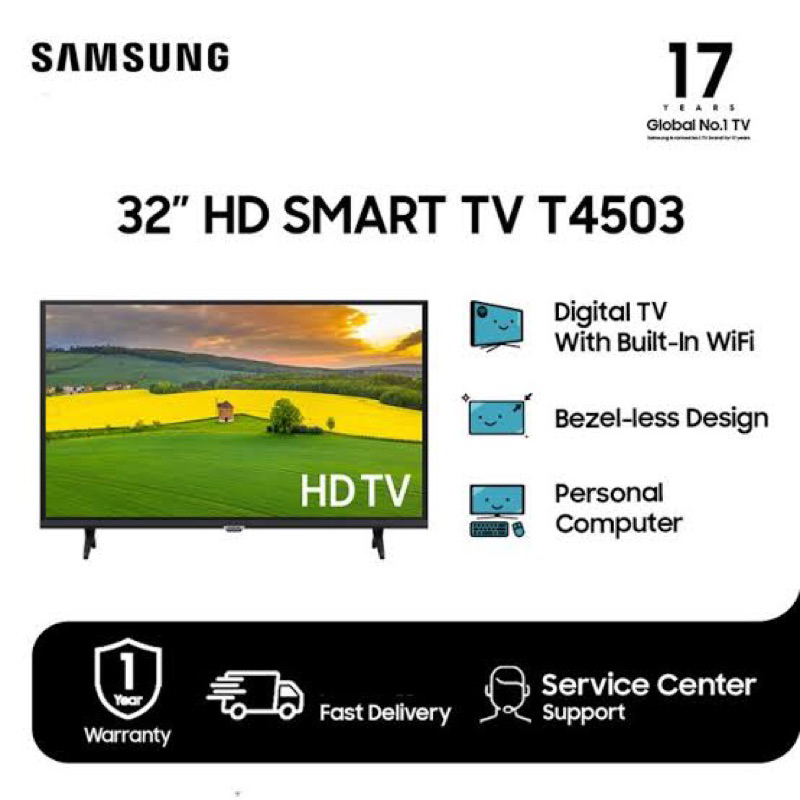Jual Samsung 32T4503 HD Smart TV 32" T4503 UA32T4503AKXXD | Shopee ...