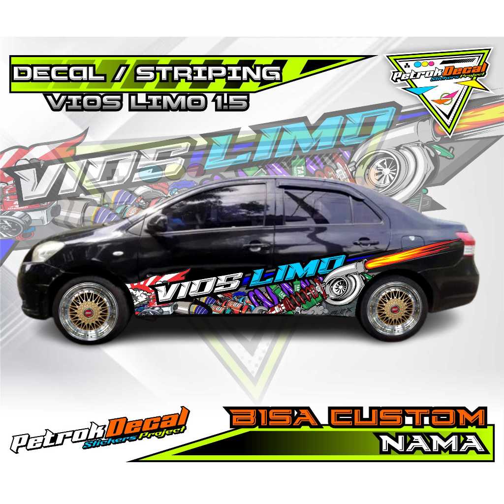 Jual STRIPING DECAL VARIASI TOYOTA VIOS LIMO GEN 3 1.5 CUSTOM NAMA ...