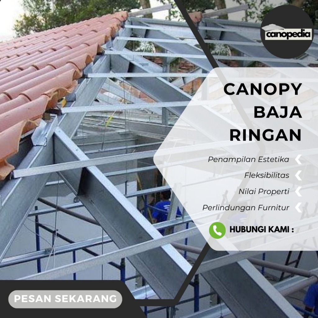 Jual Canopy Baja ringan atap spandek polos, alderon, polycarbonate ...