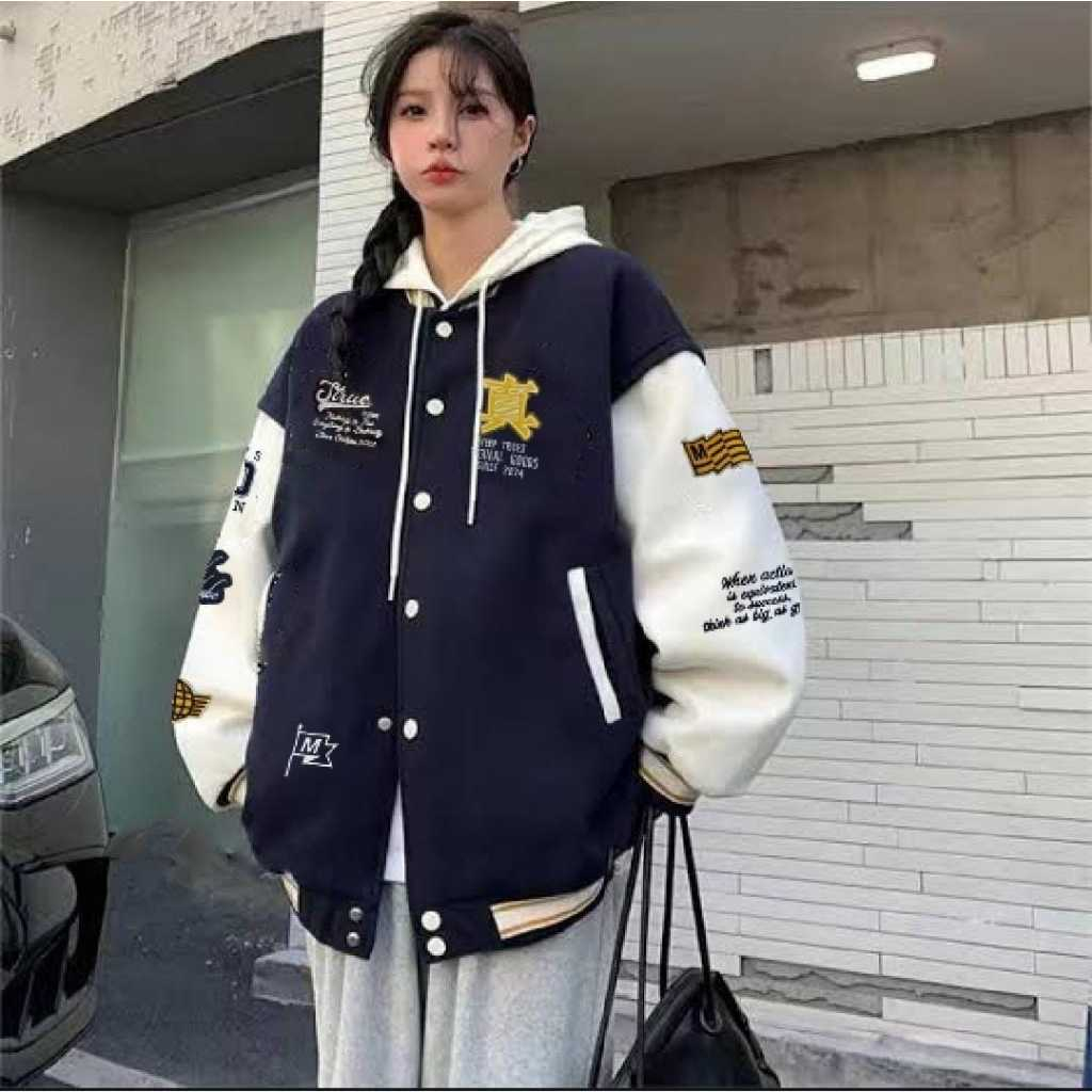 Jual Jaket Baseball Varsity Teks Full Bordir - Jaket Hoodie Varsity ...