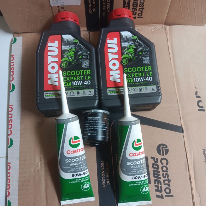 Jual Paket Service Vespa Matic Oli Mesin MOTUL Expert LE 10W-40 ...