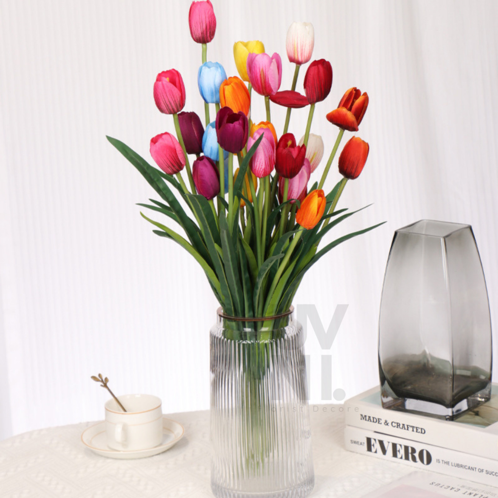 Jual BUNGA TULIP LATEX JUMBO 51CM 3 CABANG PREMIUM TULIP DEKORASI RUMAH ...