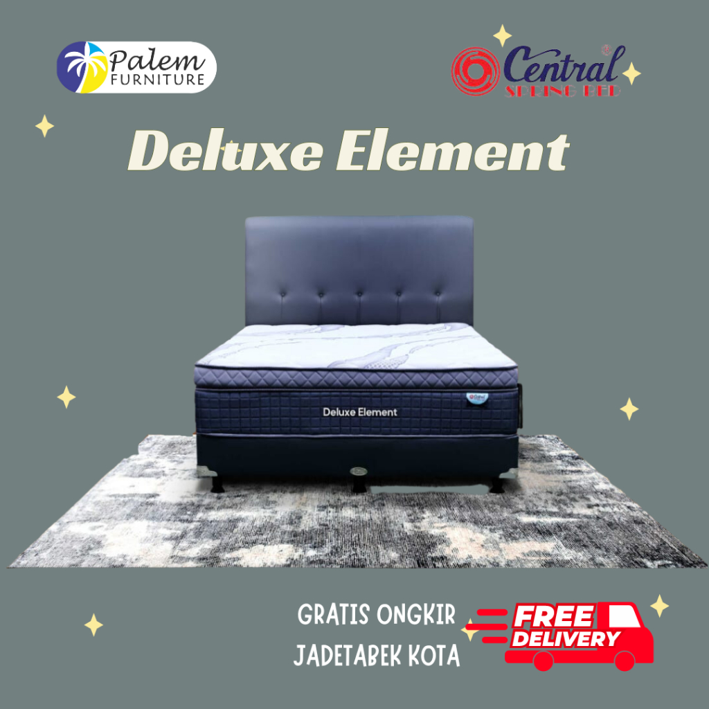 Jual KASUR SPRINGBED CENTRAL DELUXE ELEMENT MATRASS ONLY & FULL SET | Shopee Indonesia