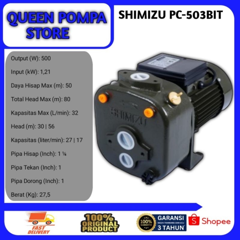 Jual POMPA AIR JET PUMPS SHIMIZU PC-503 BIT NON TABUNG, POMPA AIR SUMUR ...