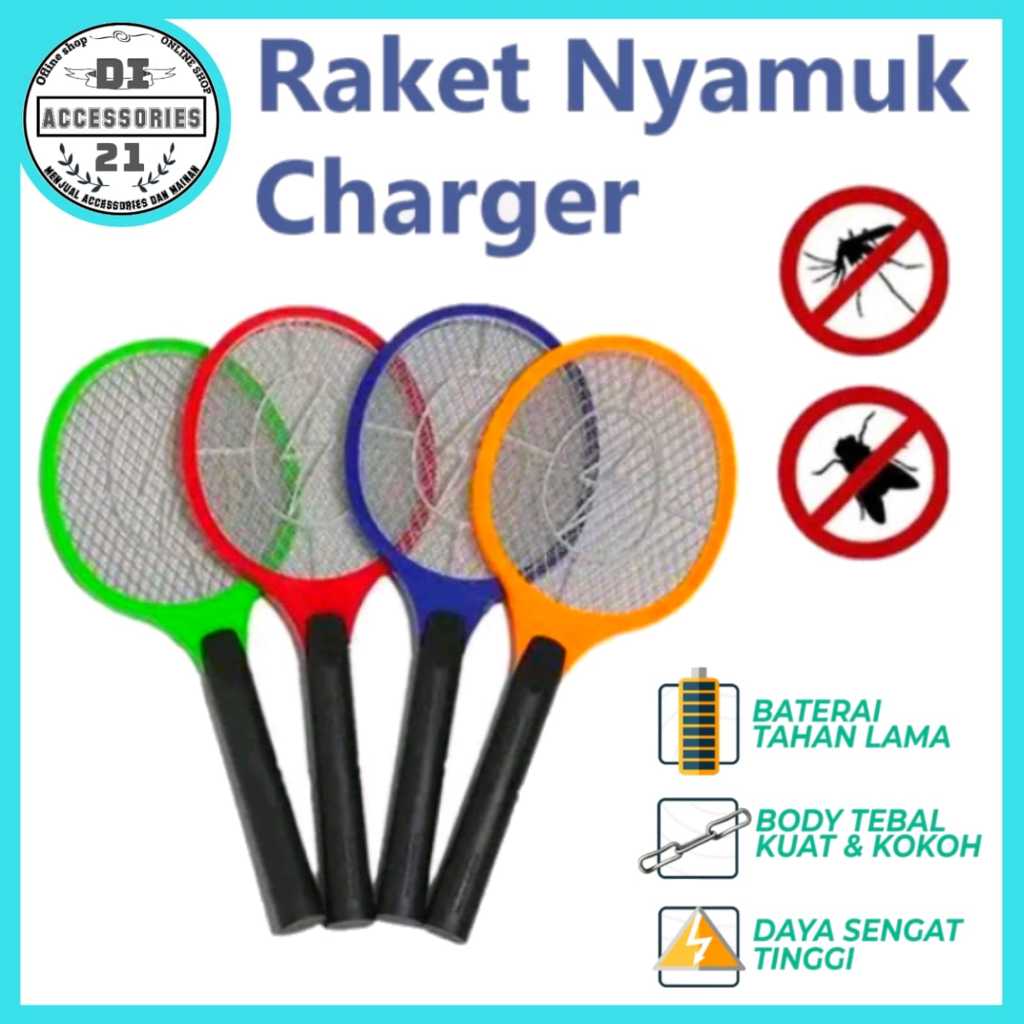 Jual Raket Nyamuk CHARGER Listrik Rechargeable Portable Mosquito Lalat ...