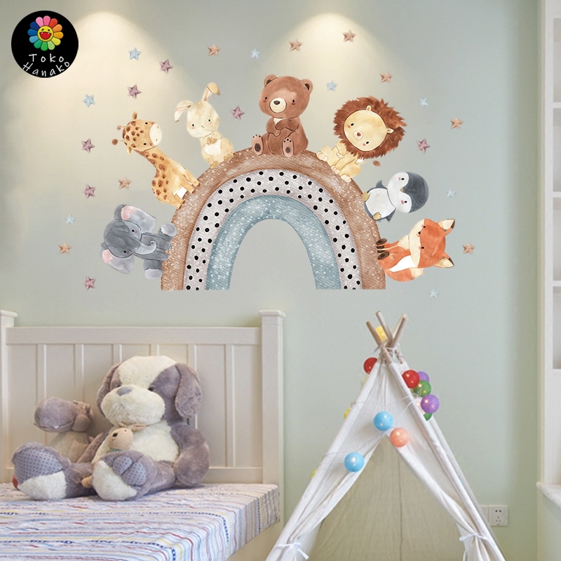 Jual Cartoon Animal Wall Sticker Hiasan Dinding Kamar Anak Dekorasi ...