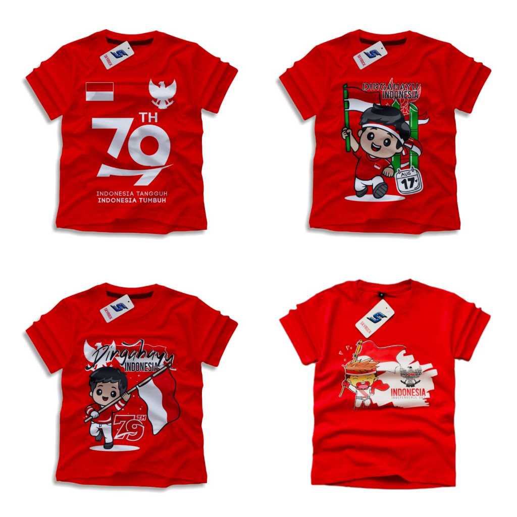 Jual Kaos merah merdeka - kaos merah kemerdekaan - kaos anak merah ...