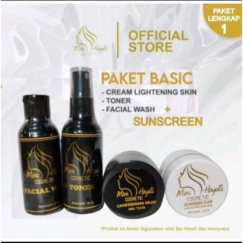 Jual PAKET BASIC + SUNSCREN GLOWING mira hayati COSMETIC skincare mh cosmetic | Shopee Indonesia