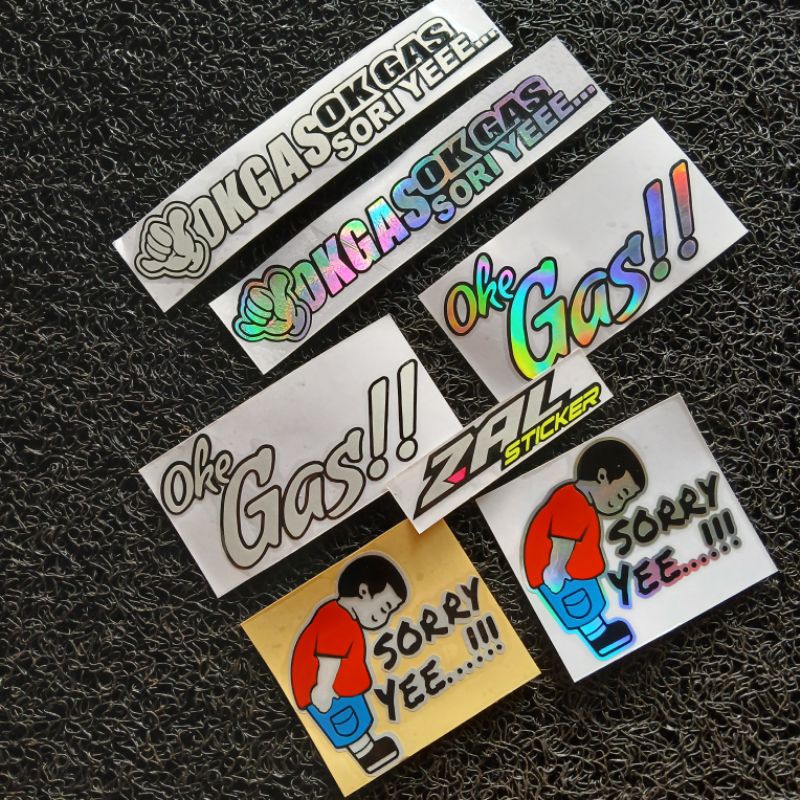 Jual sticker oke gas sti ker sory yee sticker cutting | Shopee Indonesia